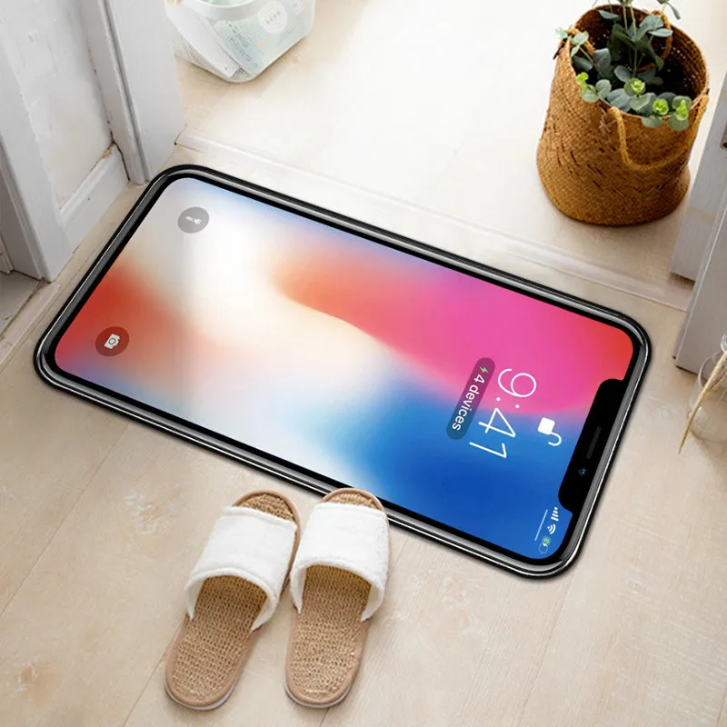 Creative Mobile Screen Foot Mat Rugs Mat Printed Living Room Foyer ...