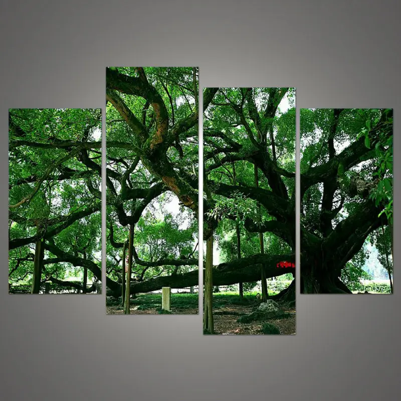 New Modular Pictures No frame 4 panels/set Modern tree landscape ...