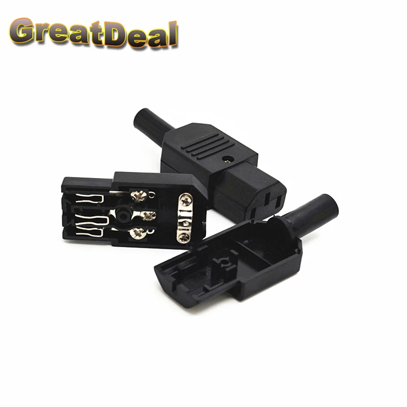 Female Plug Rewirable Power Connector 3Pin IEC-C14 Socket Computer ...