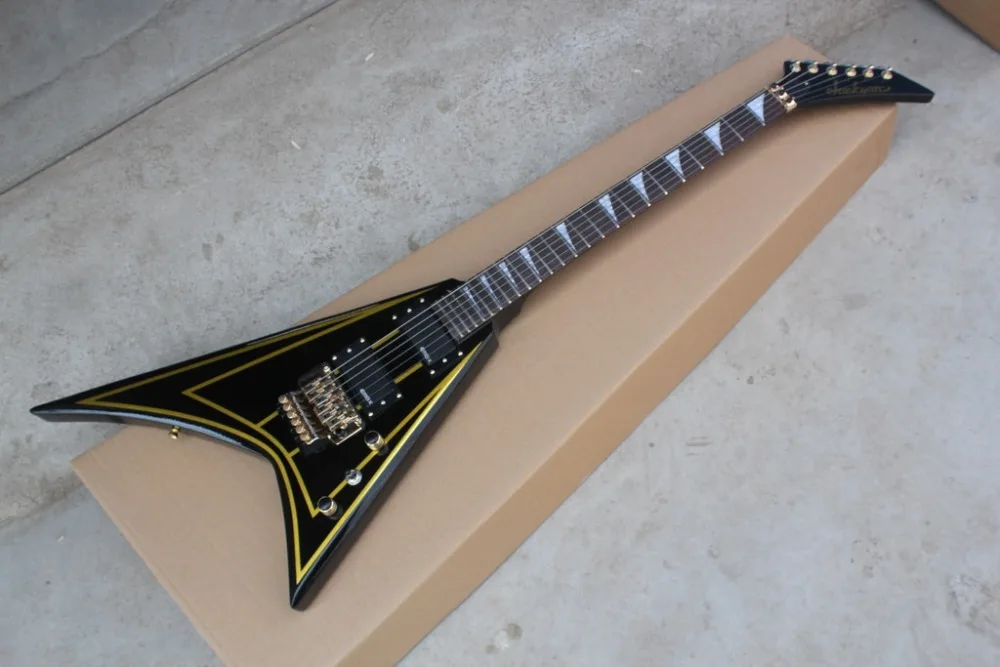 Negro-Jackson-Flying-V-Electric-Guitar-Bolt-on-estilo-Jackson-guitarra ...