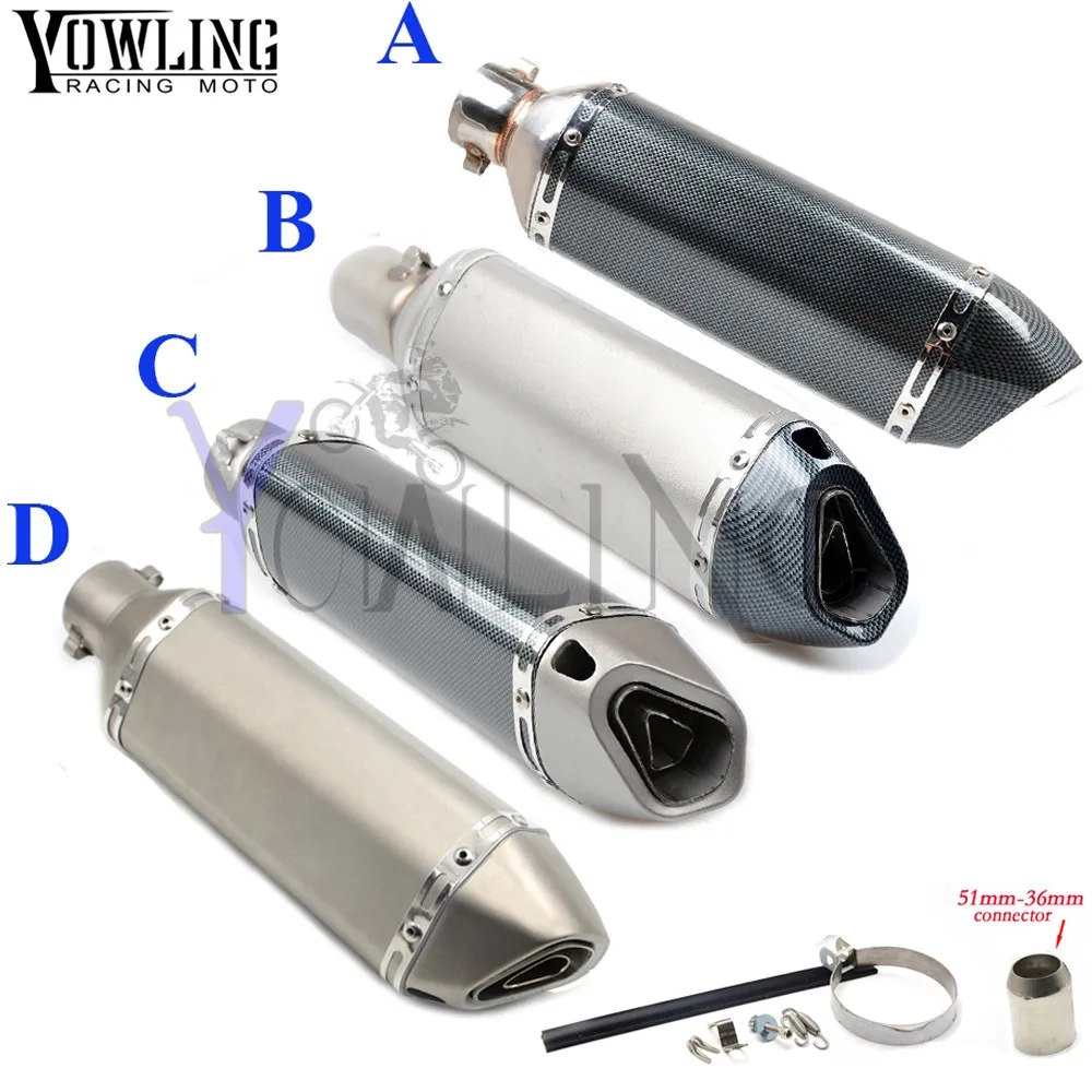 Motorcycle Inlet 51mm Exhaust Muffler Pipe With Db Killer 36mm ...