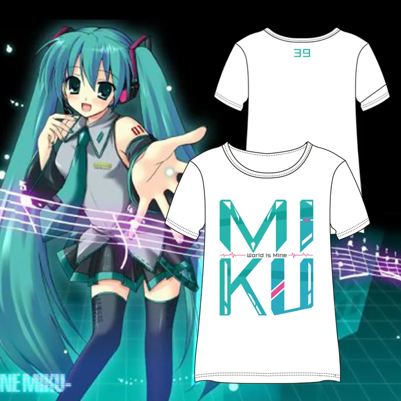 4Colors Anime VOCALOID Hatsune Miku Cute Printed Short Sleeve Unisex T ...
