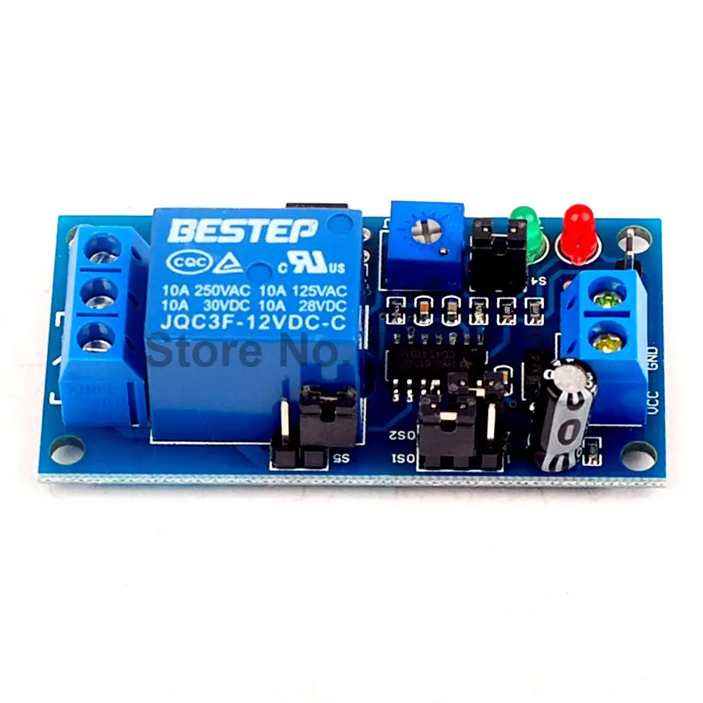 1PCS-DC-12V-Delay-Timer-Relay-With-Delay-Adjustment-Potentiometer-Turn ...