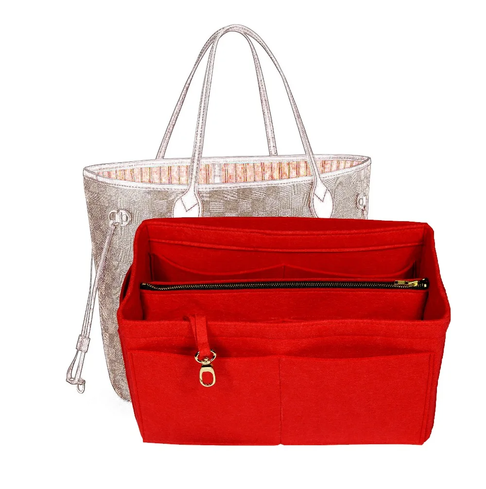 Customizable Felt Tote Organizer (w/Detachable Compartments) Neverfull ...