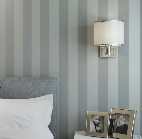 56 Sqf 10M Roll Modern Simple Style Grey Strips Striped Wallpaper ...
