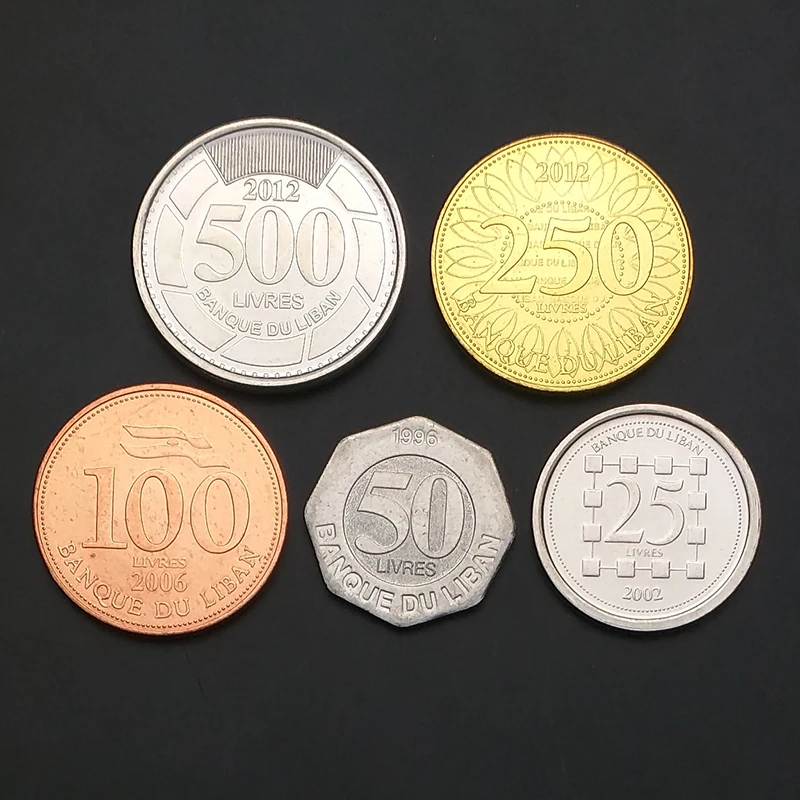 Set 5Pcs Lebanon Coins set New edition, Asia 100% Real and Original ...