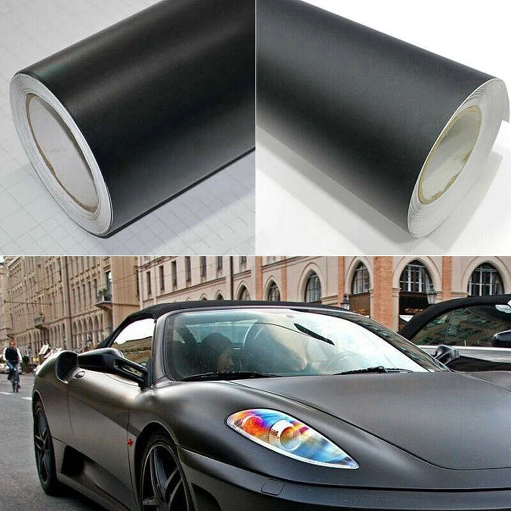 30x152CM-Matte-Films-Black-Vinyl-Film-Wrap-Car-DIY-Sticker-Vehicle ...