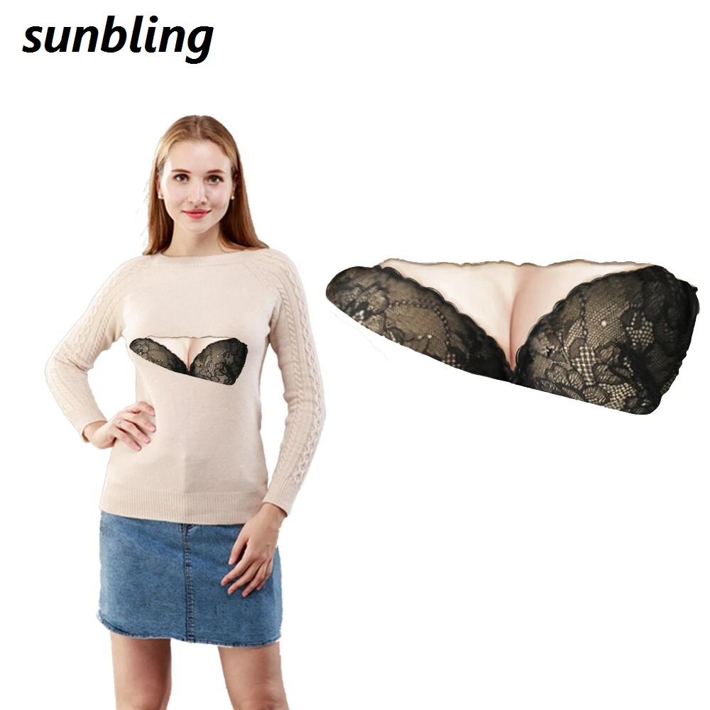 Sunbling Patches Women Bra Shape 3d Printed Patches Transfer Iron On Cloth T Shirt Clothes Patch