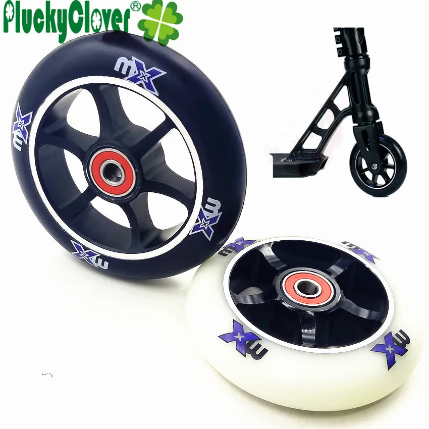 1pc 100mm 85A High Elastic Stunt Kick Scooter Roller Wheel White PU ...