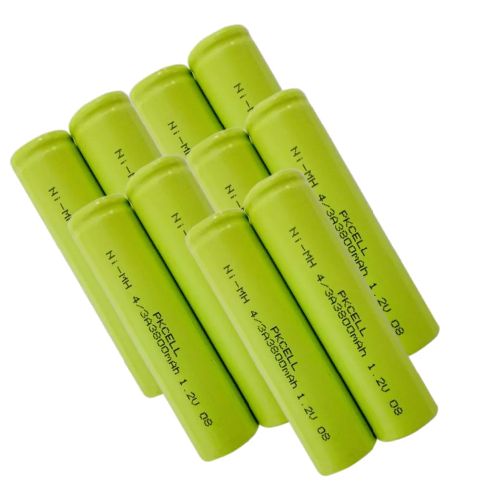 10Pcs 4/3A 1.2V 3800mAh NiMH 18670 17670 Rechargeable Battery ...