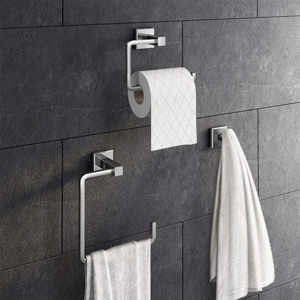 Saideng Stainless Steel Bathroom Accessory Set Toilet Roll Holder Towel