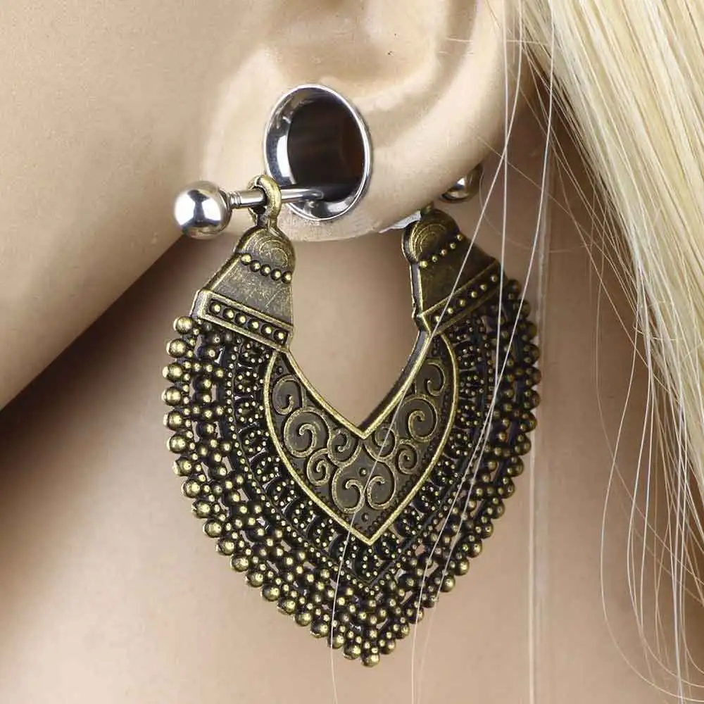 JUNLOWPY Stainless Steel Ear Plugs and Tunnels Ear Piercing Flare Fit ...