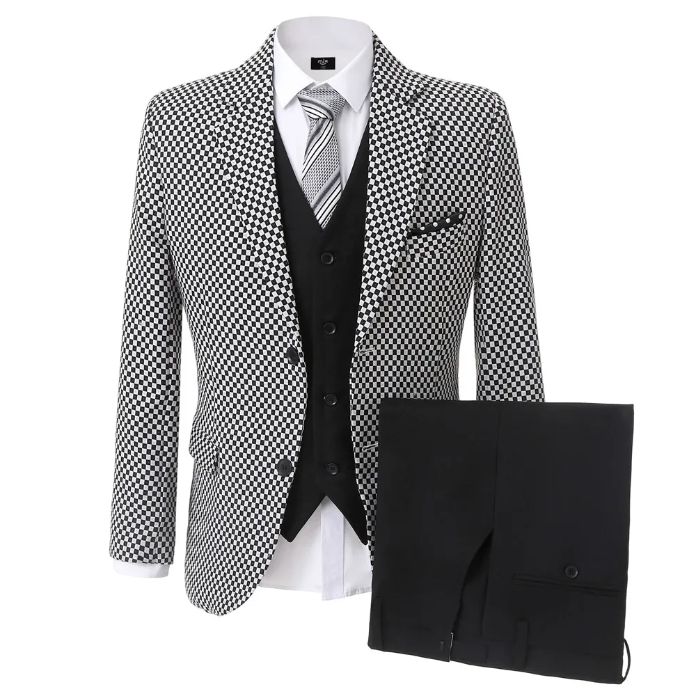 Custom Made Lattice Men Suit Tailor Made 3piece Suits Wedding Suits For ...