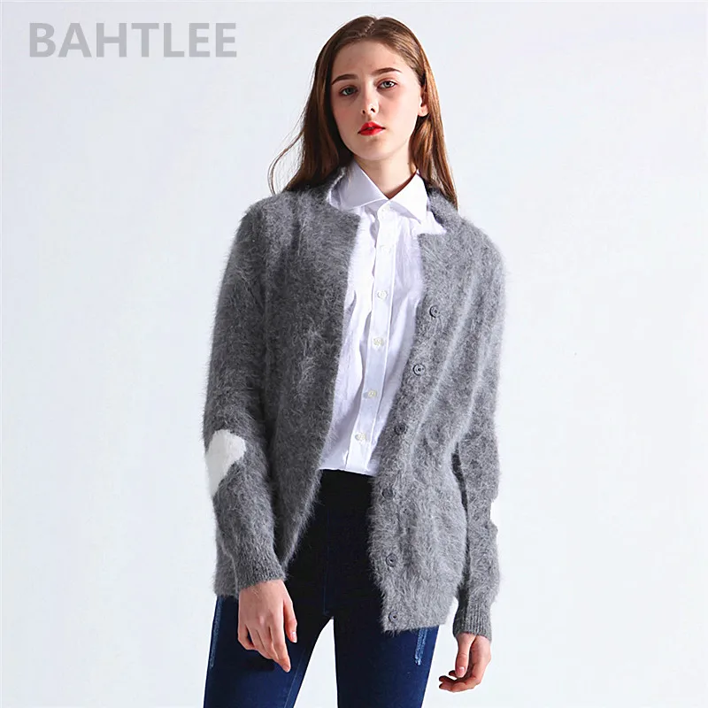 BAHTLEE-Women's Angora Jumper Cardigans, Knitting Sweater, Loose ...