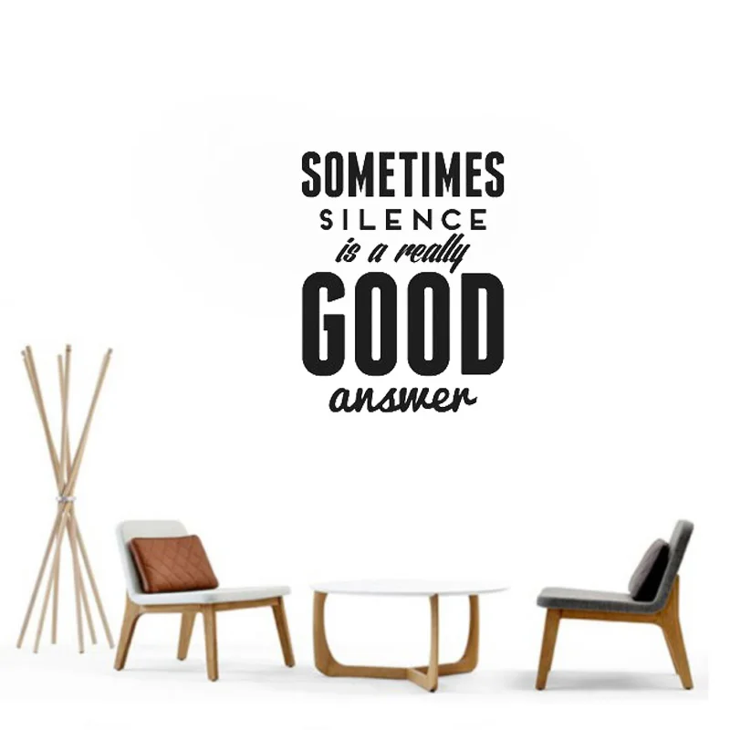 Sometimes Silence Is A Really Good Answer Wall Sticker Quotes Wall ...