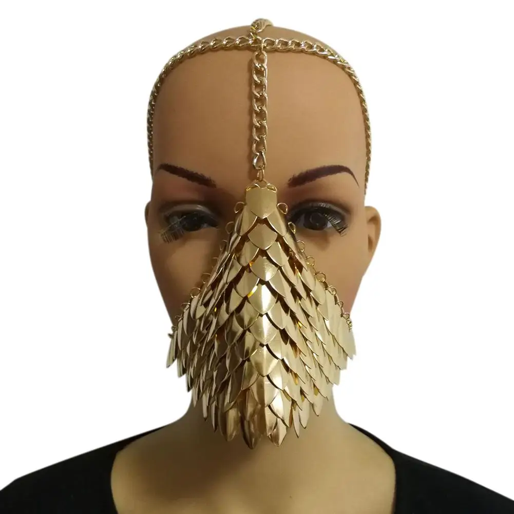 Eccentric Metal Head Chain Mask (Gold or Silver) - Queerks™