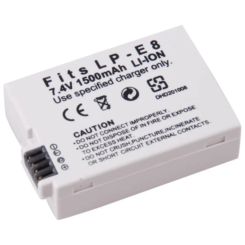 1500mAh LP E8 digital batteries Li ion LP E8 LPE8 Camera Battery pack ...