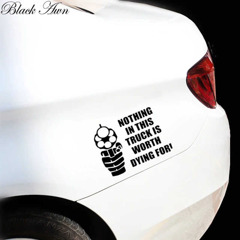 Nothing in this car is worth dying for sticker Funny gun control truck ...