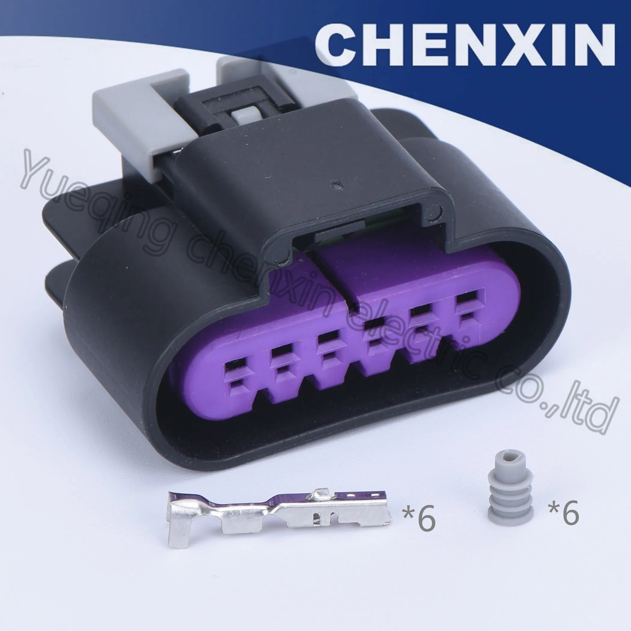 Black 6 pin car waterproof auto connector female 1.5 efi series ...