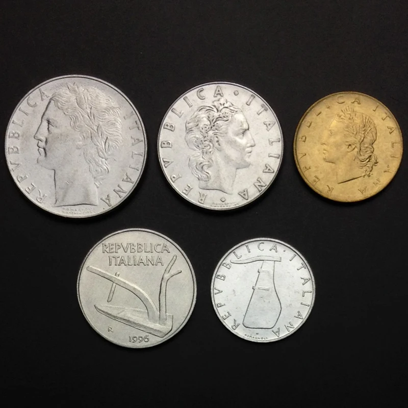 Set 5pcs Italy Coins Edition EU 100% real and Original European Coin ...