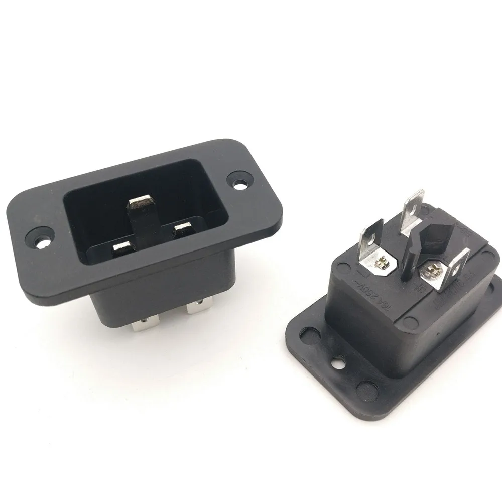 10pcs Lot Ss 3a Iec Inlet Ac Socket High Current Ups Male 3 Pin Iec320