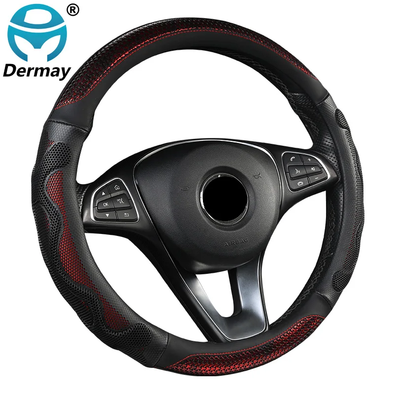 DERMAY funda para volante de coche, Protector antideslizante de 38cm, 4 ...
