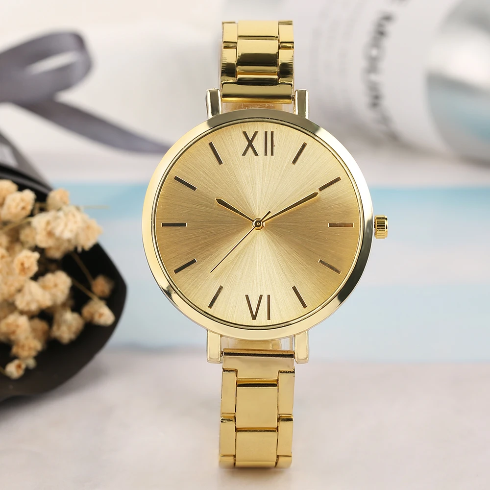 Trendy Sliver/ Gold Matte Dial Stainless Steel Elegant Ladies Watches ...