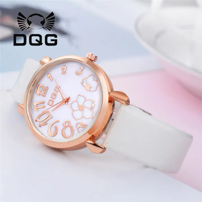 DQG brand new women's watches Surface flower pattern wrist watch Multi ...