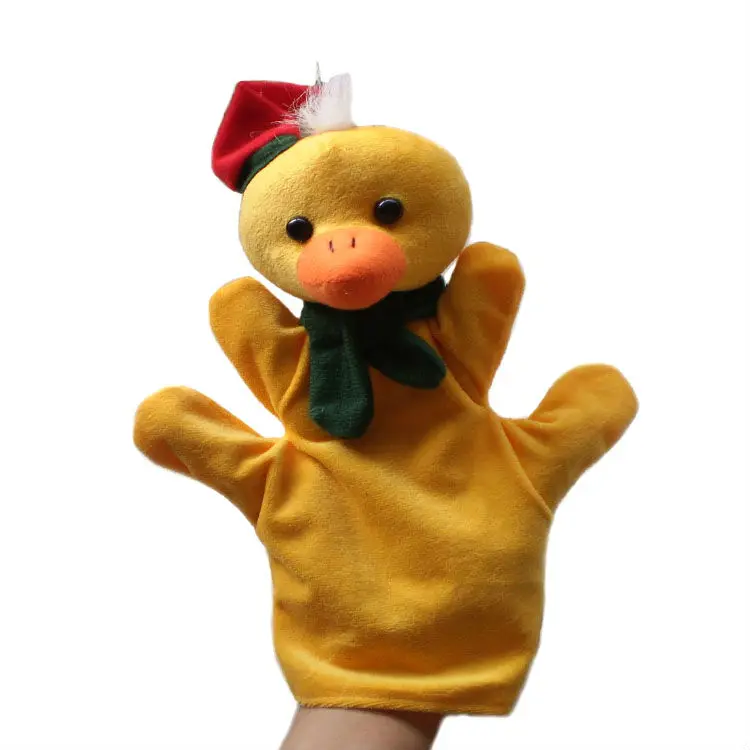 1 piece, Plush Christmas duck hand puppet, stuffed Christmas duck hand ...