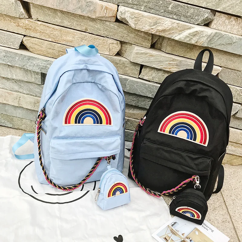 Cute Oxford Rainbow Backpack (With FREE Purse) - Queerks™
