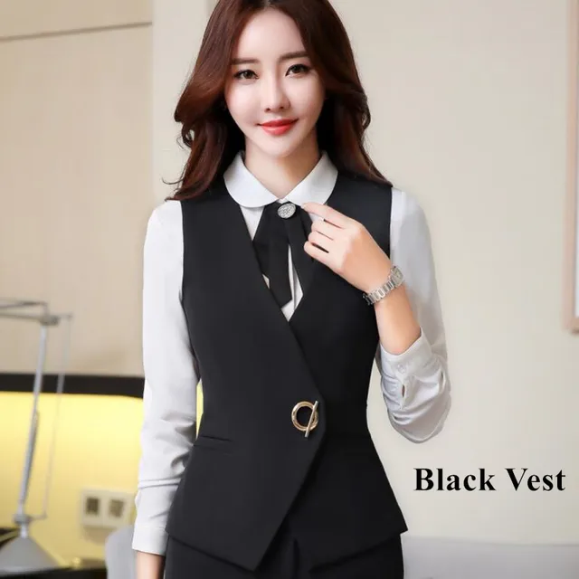 Naviu High Quality Tops Business Women Vest Work Wear Uniforms Slim V ...