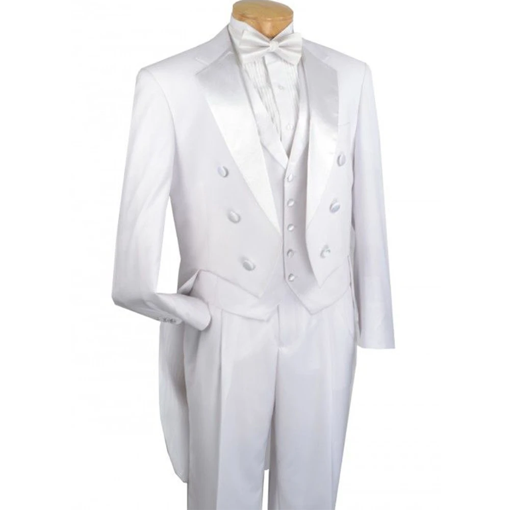 Custom Made To Measure White Evening Tailcoats With Wide Notch Lapel ...