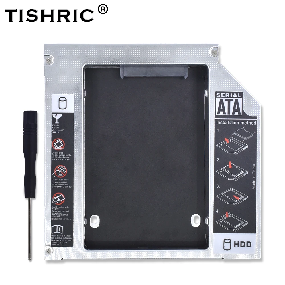 TISHRIC 12.7mm IDE to SATA 3.0 Caddy For 2nd 2.5 HDD SSD Hard Drive Box ...