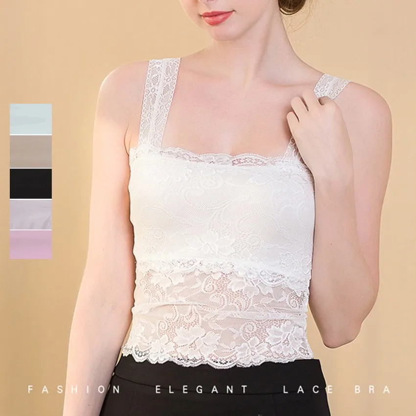 1PC 100% Silk Women's Lace Non Pads Mini Camisole Half Cami XS427 ...