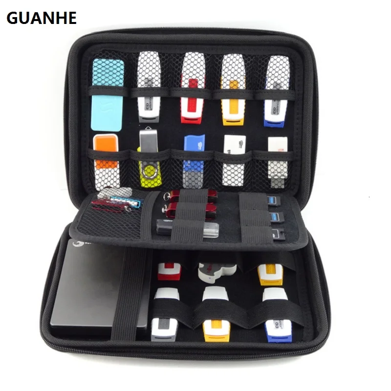 GUANHE BIG SIZE USB Drive Organizer Electronics Accessories Case / Hard ...