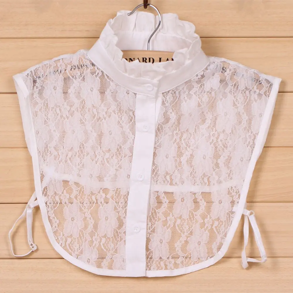 New Lady Detachable Lapel Top False Collars Lace Flower White Vintage ...