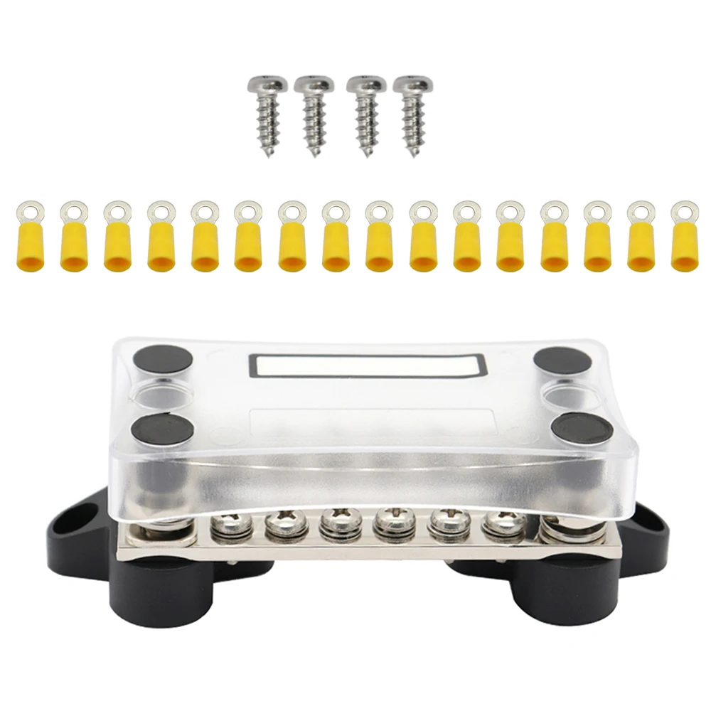 Dual Row Bus Bar Electrical Terminal Junction Box 12v 150a 4 Studs Dual ...