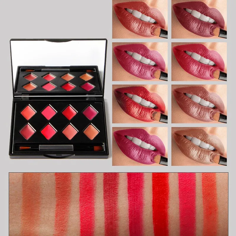 Mini Lip Gloss Set Plate Makeup Colorful Waterproof Lipstick Sets Matte Long Lasting Nude Lip