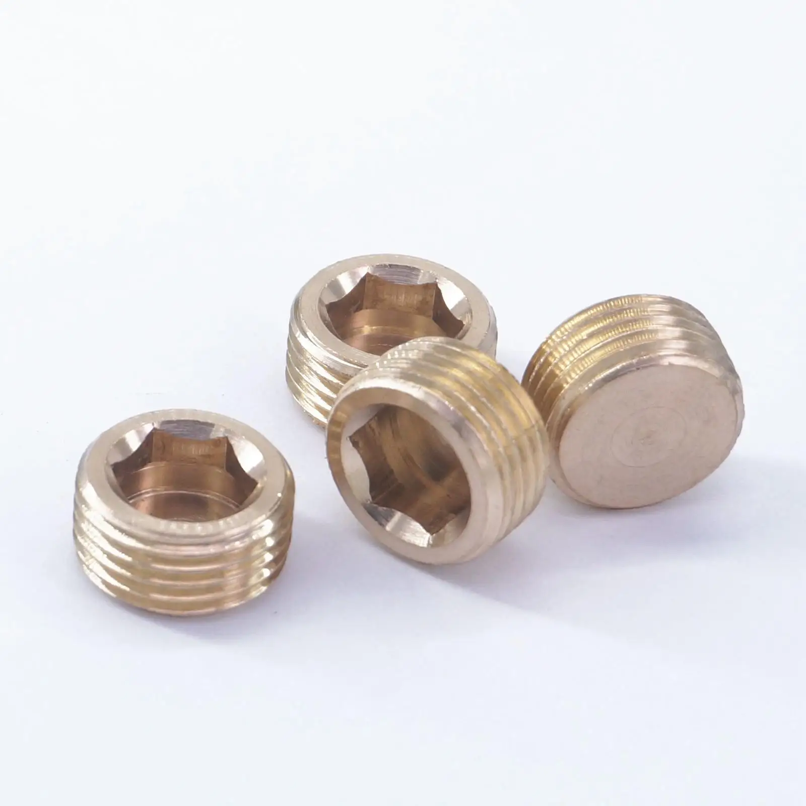 LOT 10 1/2" BSPP male Thread Brass Pipe Countersunk Plug Internal hex ...