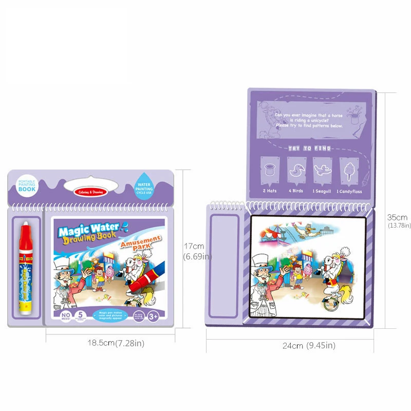 8 Types Magic Water Drawing Books & Magic Pen Coloring Books Doodle ...