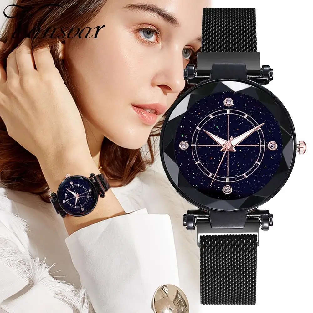 Vansvar Luxury Women Watches Magnetic Starry Sky Female Clock Quartz ...