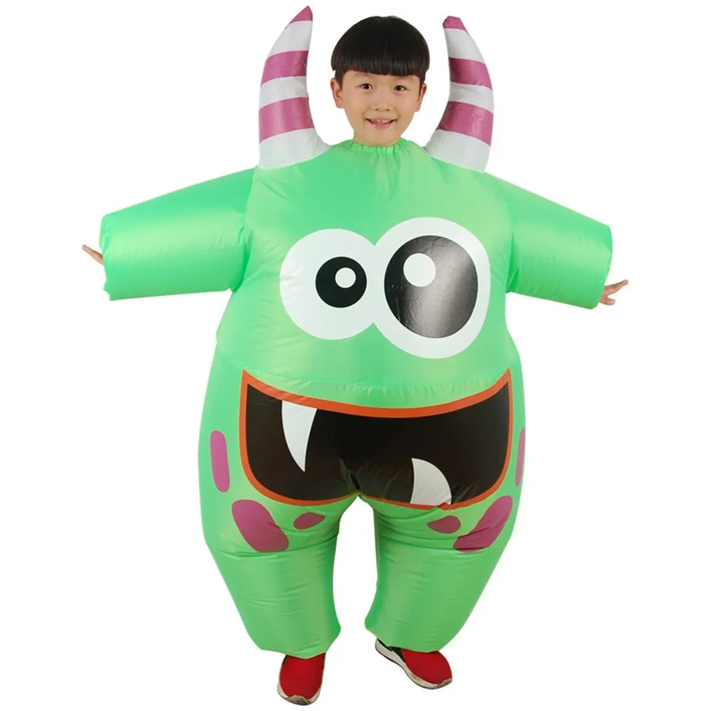 Inflatable Swamp Monster Costume Scary Green Mouth Monster Deluxe ...