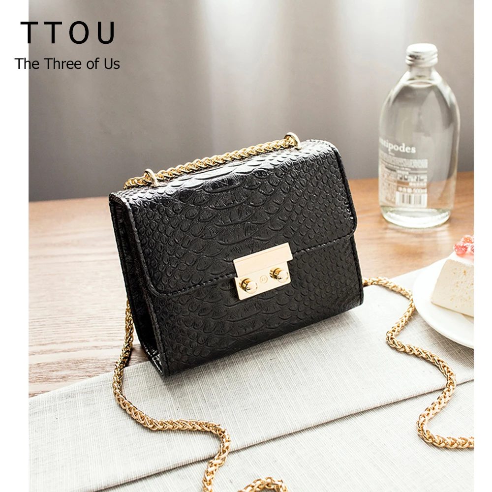 Ttou Alligator Crocodile Leather Mini Small Women Crossbody Bag Chain ...