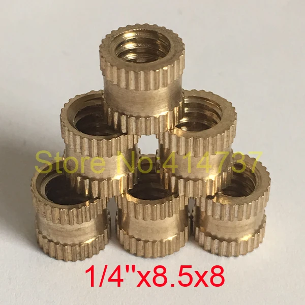 30pcs/lot 1/4-20x8.5x8 Brass Insert Nut,thumb Brass Knurled Round Nut ...