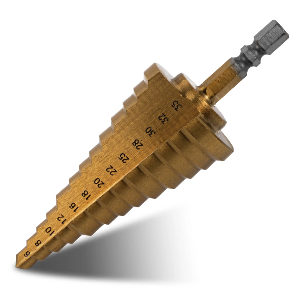 6 35mm Hss Titanium Coated 13 Step Stepped Drill Bit 14 Hex Shank Bi178 In Drill Bits From