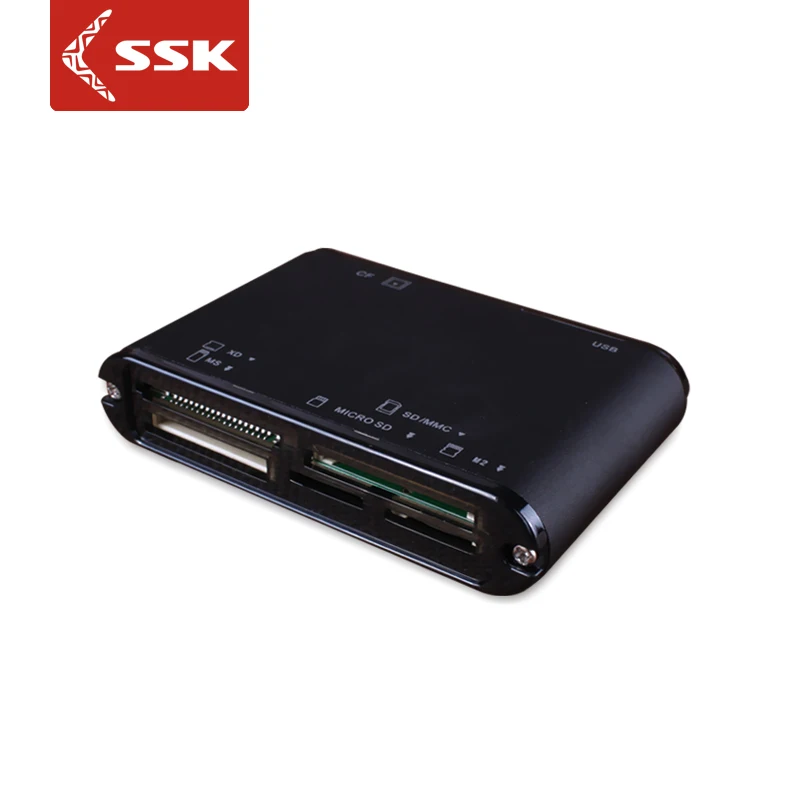 SSK SCRM025 All in 1 aluminum USB2.0 card reader for CF/XD/SD/MS/MIC SD ...