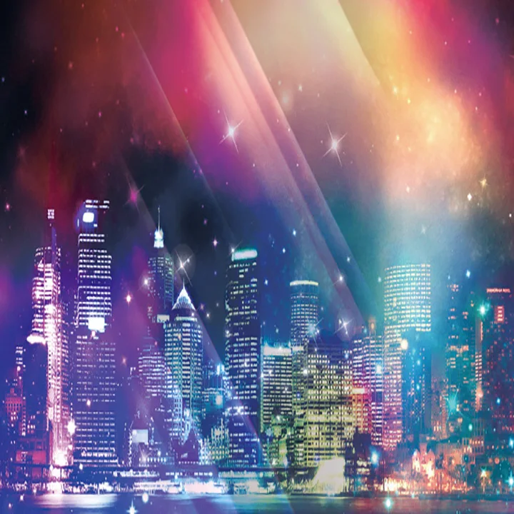 10x10FT Fabulous Las Vegas Neon Spots Light Casion Buildings Custom ...