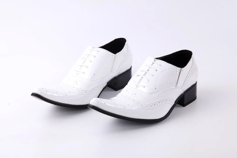 Новые мужские туфли из натуральной кожи с острым носком на высоком ...