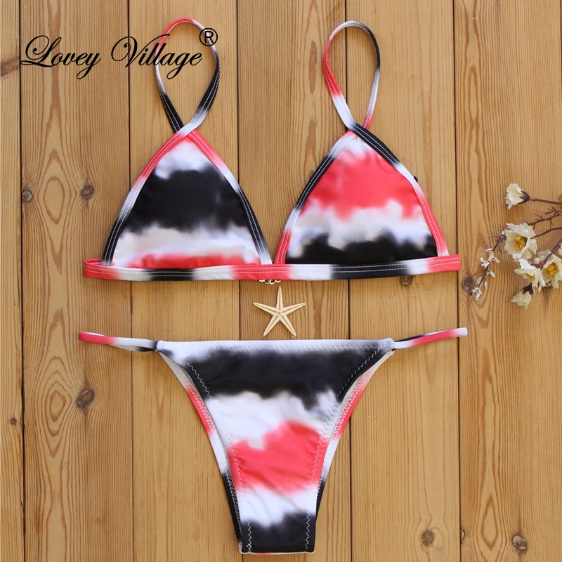 2017 New Sexy Bikinis Women Sexy Bandage Push Up Bikini Set Red Slim
