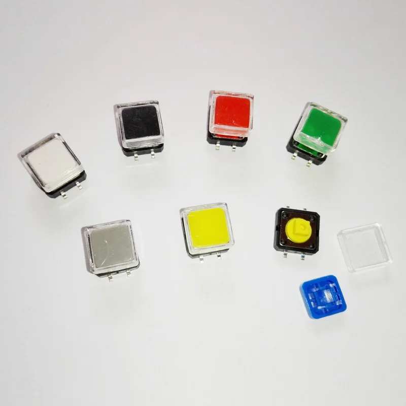 140pcs/lot 12*12*7.3mm Smd Tactile Push Button With Colorful Cap And ...
